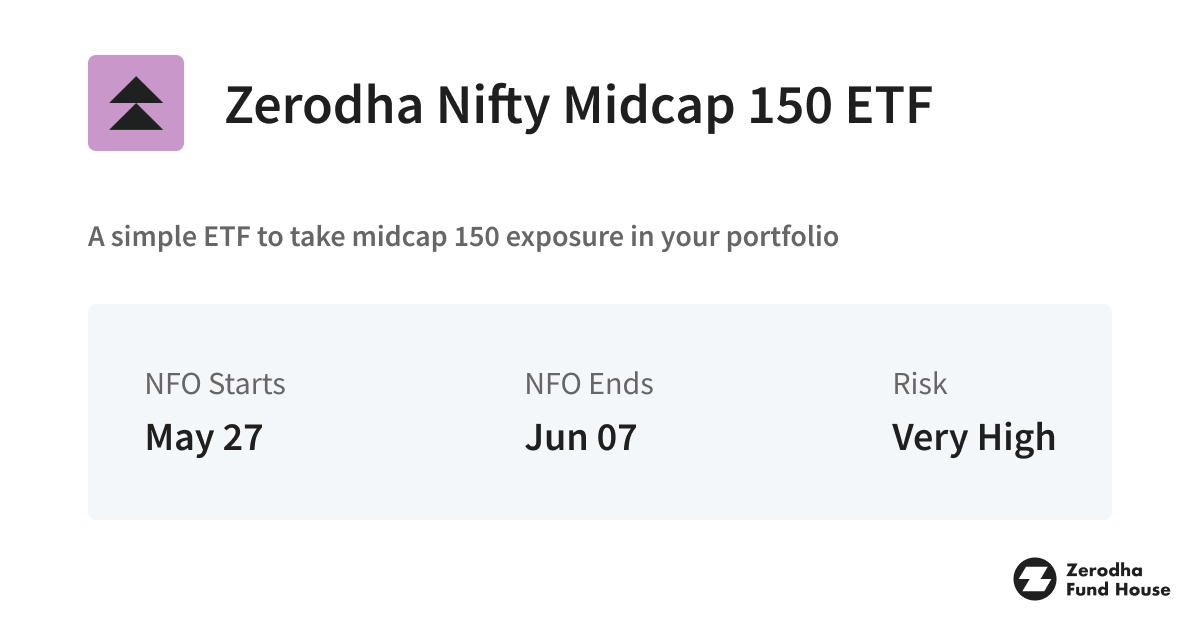 Invest Online in Zerodha Nifty Midcap 150 ETF | MID150CASE